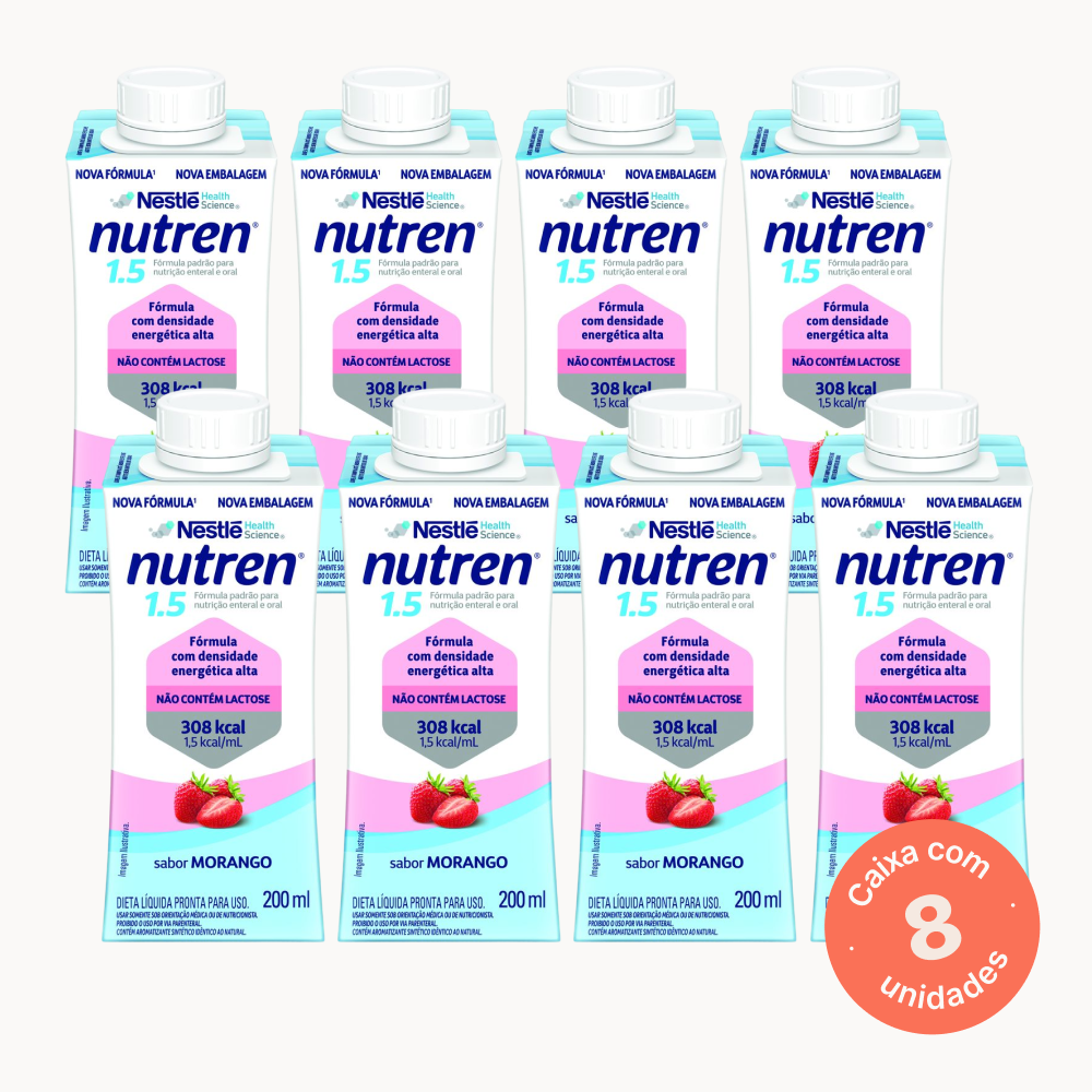 Nutren 1.5 Morango - 200ml (Kit 8 unidades) Nestle | Nutrii