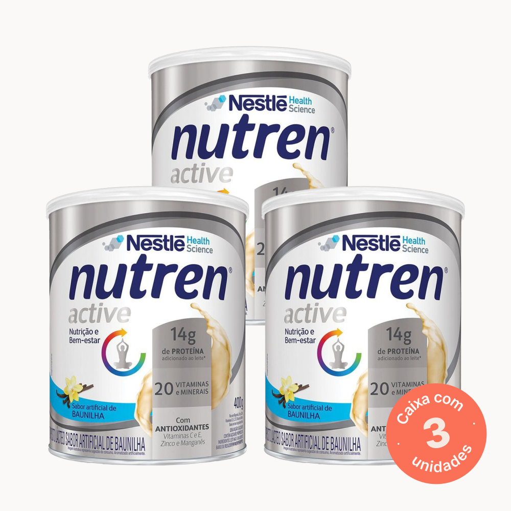 Nutren Active Baunilha - 400g (Kit 3 unidades) Nestle | Nutrii
