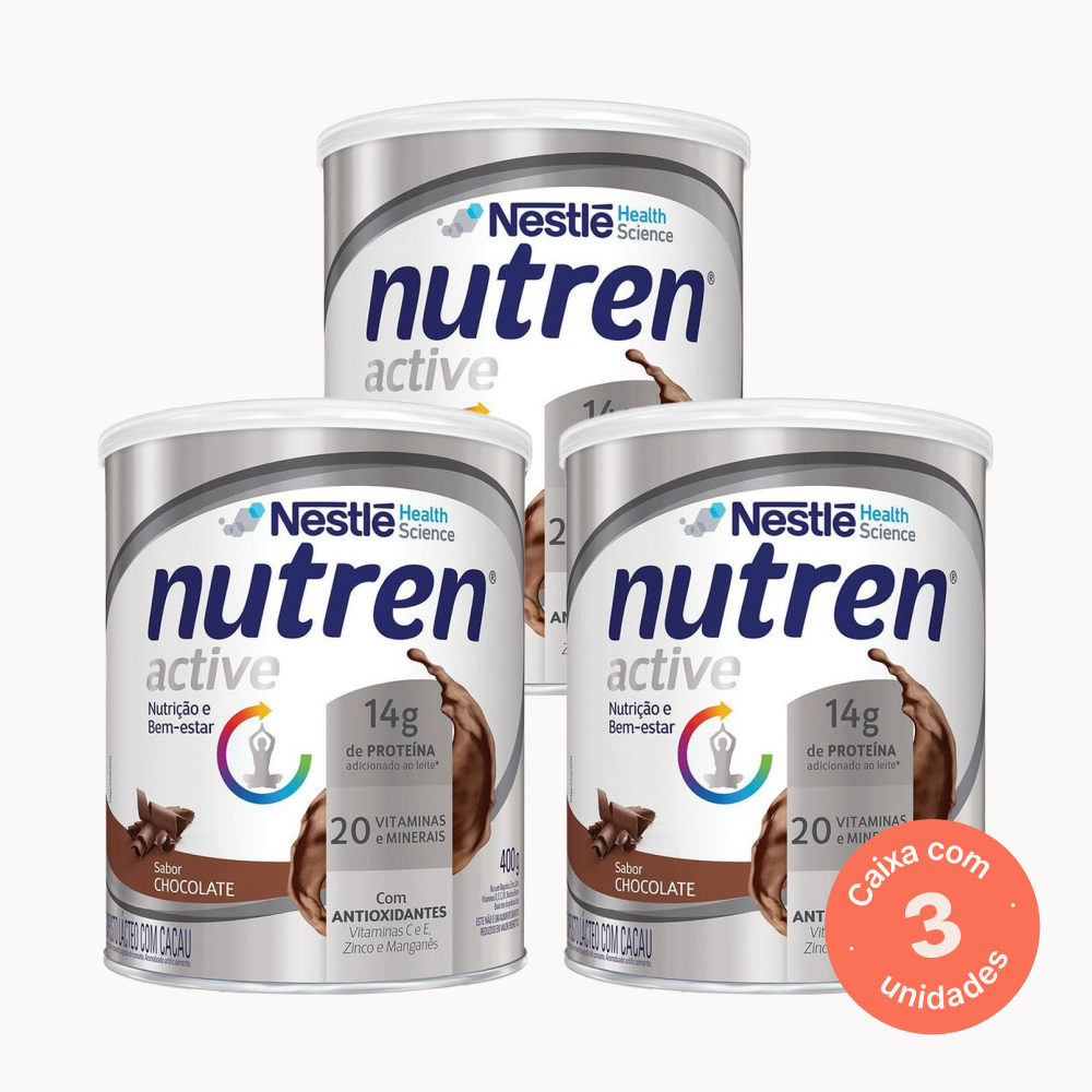 Nutren Active Chocolate - 400g (Kit 3 unidades) Nestle | Nutrii