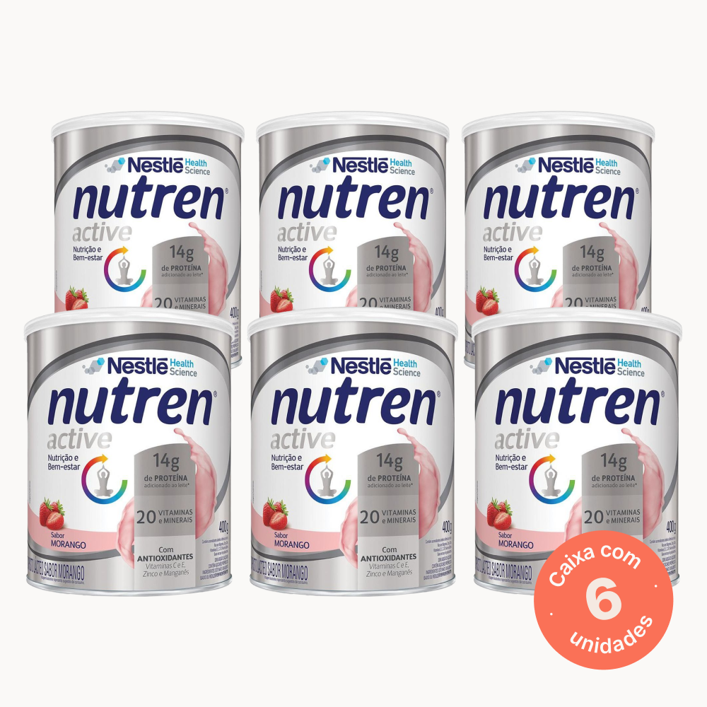 Nutren Active Morango - 400g (Kit 6 unidades) Nestle | Nutrii
